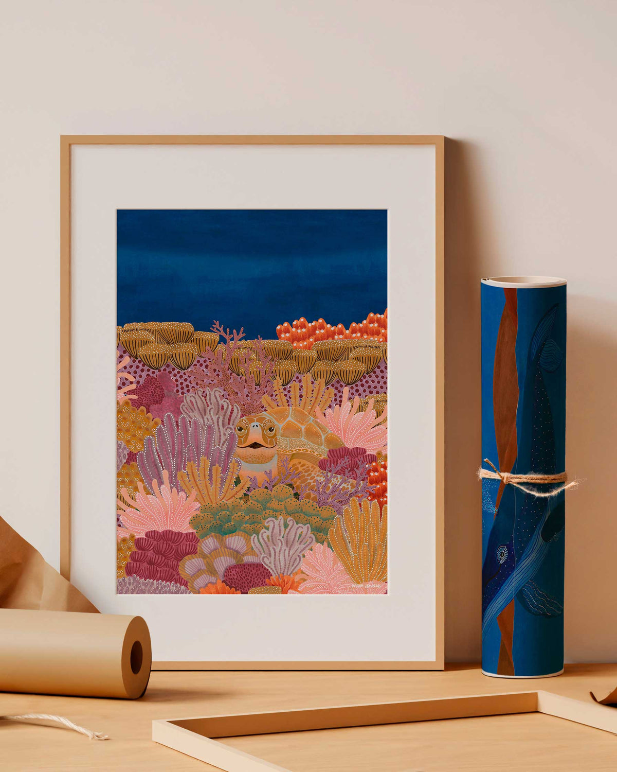 Moonlight Goodnight Turtle Fine Art Print | Karina Jambrak