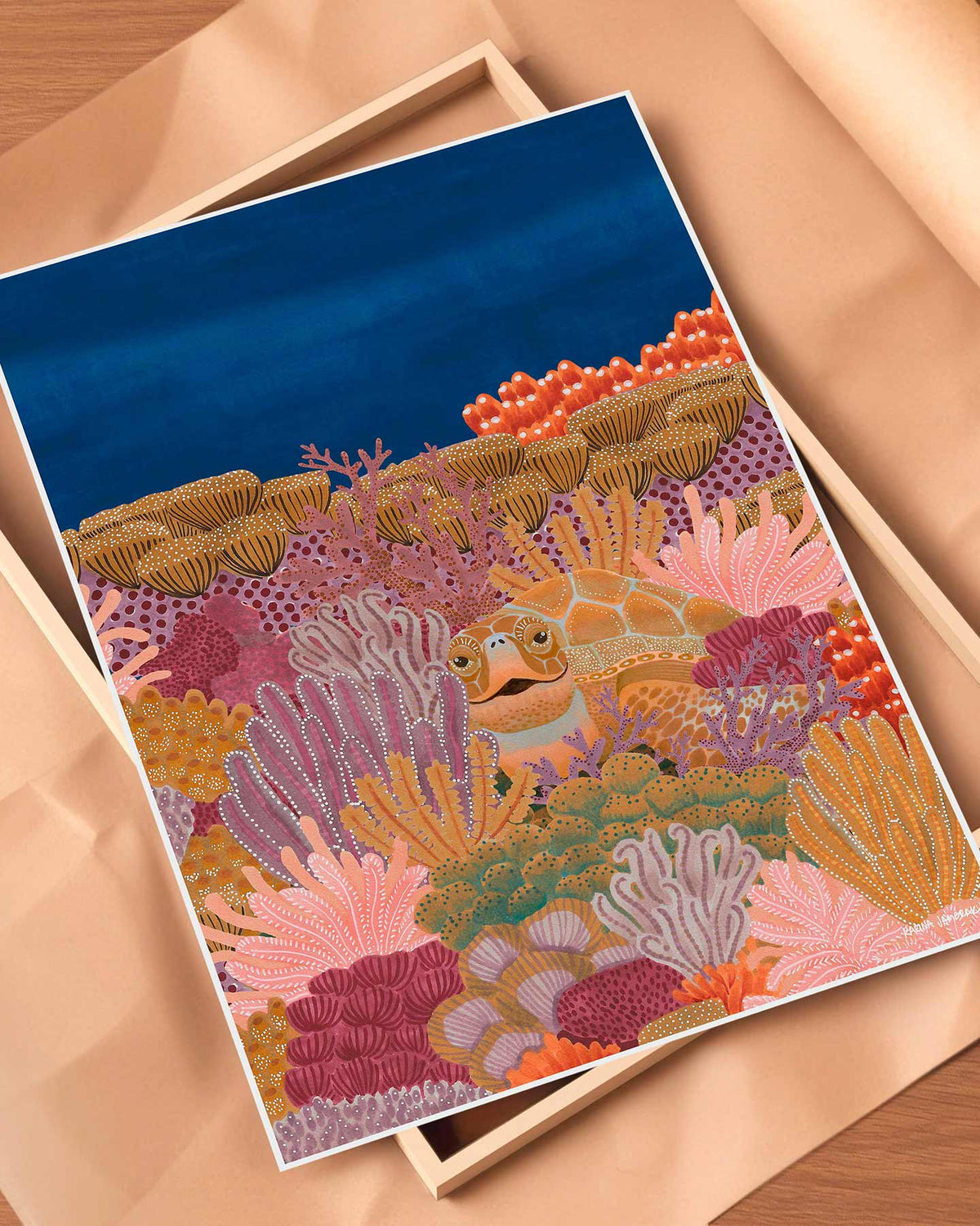 Moonlight Goodnight Turtle Fine Art Print | Karina Jambrak